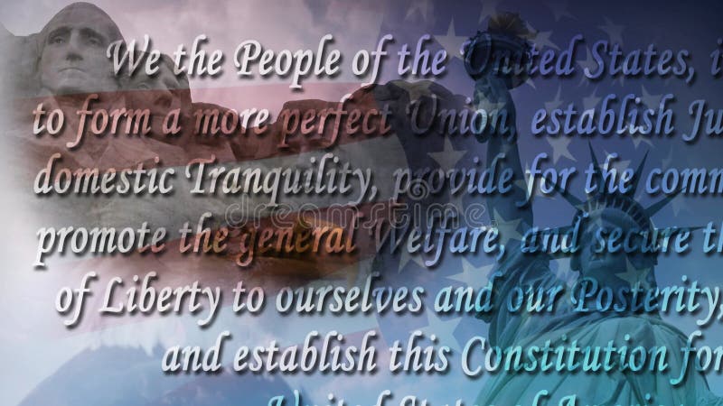 Constitution Text Patriotic Background 4K Loop Stock Video - Video of ...
