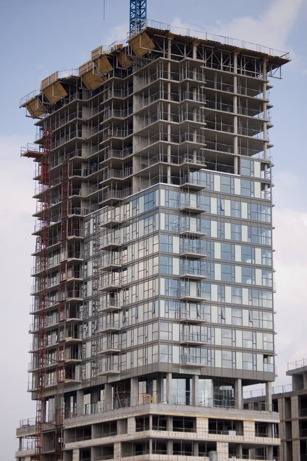 Constraction Site with Crain and New Building Stock Image - Image of ...