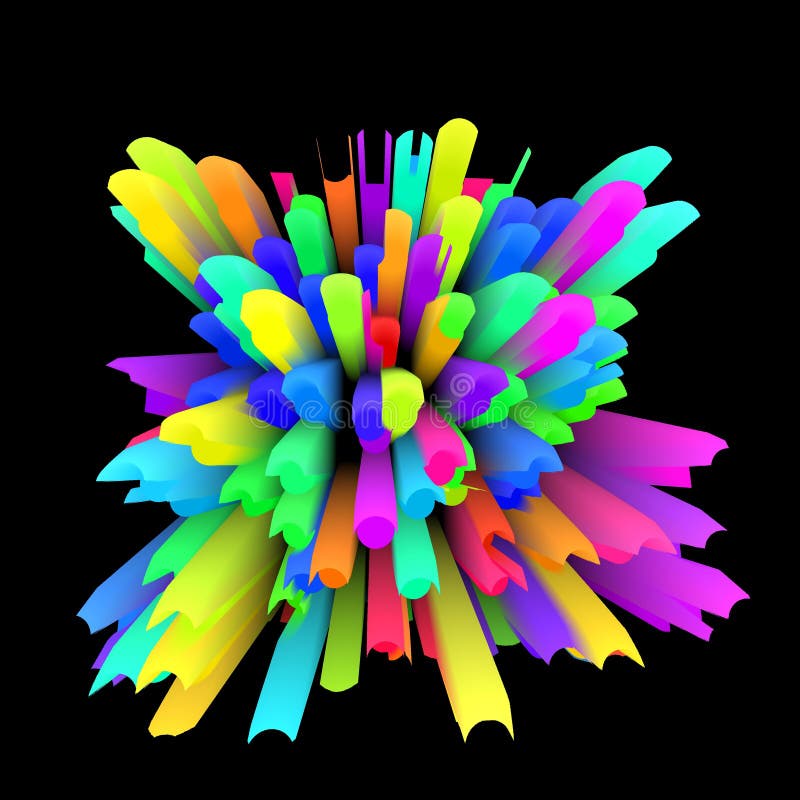 Constrained Explosion of Many Rainbow Coloured Columns Stock ...