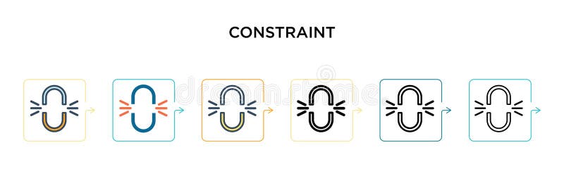Constraint Vector Icon in 6 Different Modern Styles. Black, Two Colored ...