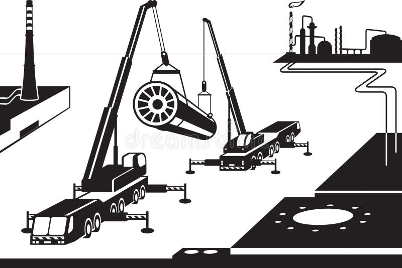 Construcción De La Planta Industrial Ilustración del Vector ...