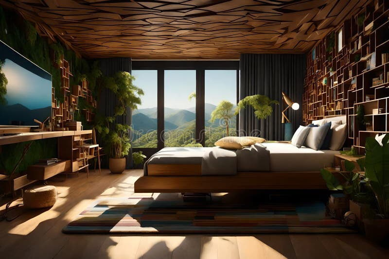 "Construct a 3D Representation of an Eco-friendly Kids Bedroom, Stock ...