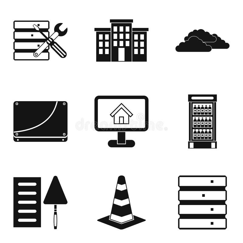 Construct Icons Flat Set stock vector. Illustration of construction - 57608084