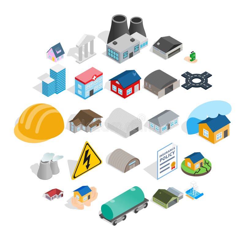 Construct Icons Flat Set stock vector. Illustration of construction - 57608084