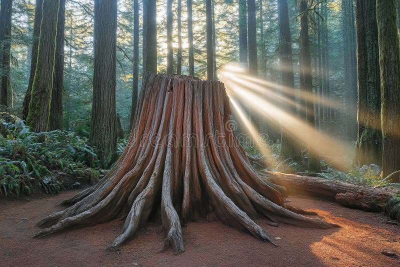 Construct a Platform on a Tree Stump in a Woodland Area Stock Image ...