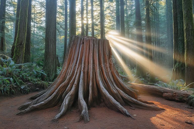 Construct a Platform on a Tree Stump in a Woodland Area Stock Image ...