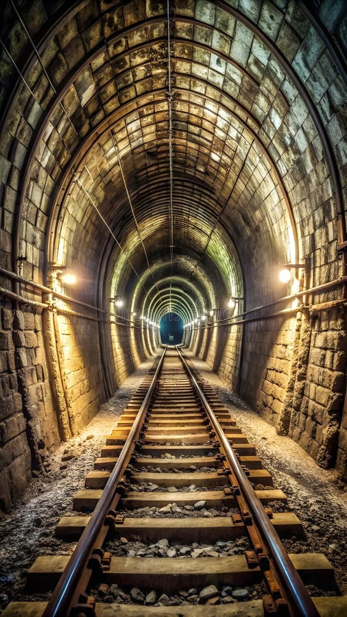 Construct a Subterranean Passage with Railway. Stock Illustration ...