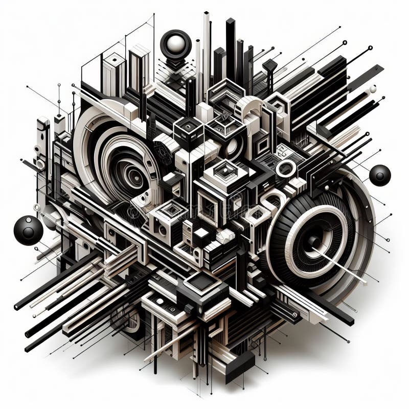 Constructed Abstraction a Method of Creating Abstract Art that Stock ...