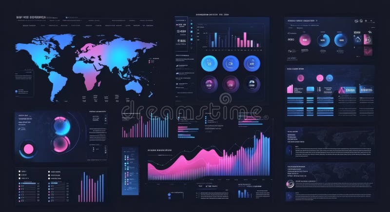 Constructed with Cutting-edge Frames. Cyberpunk HUD Square Screen Stock ...