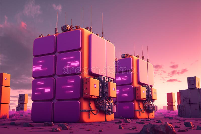 Constructed Glossy Blocks, Digital Illustration Painting Artwork, 3d ...