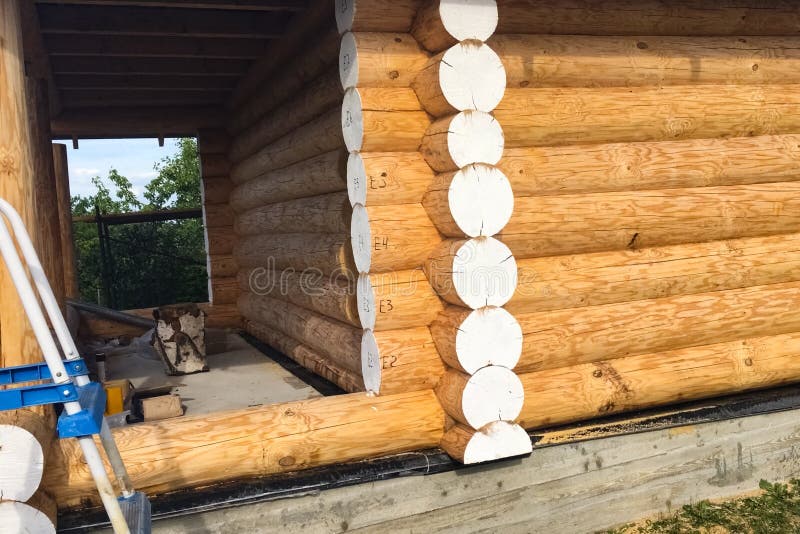 Constructed from Wooden Log House, Wooden House Stock Photo - Image of ...