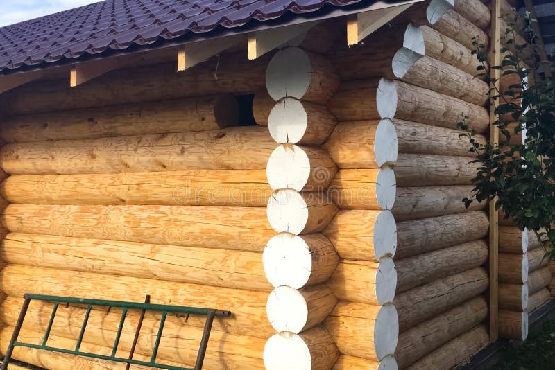 Constructed from Wooden Log House, Wooden House Stock Image - Image of ...