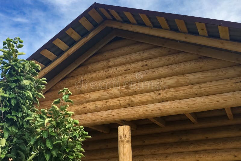 Constructed from Wooden Log House, Wooden House Stock Photo - Image of ...