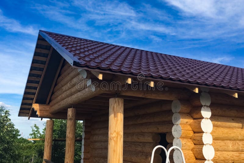 Constructed from Wooden Log House, Wooden House Stock Image - Image of ...