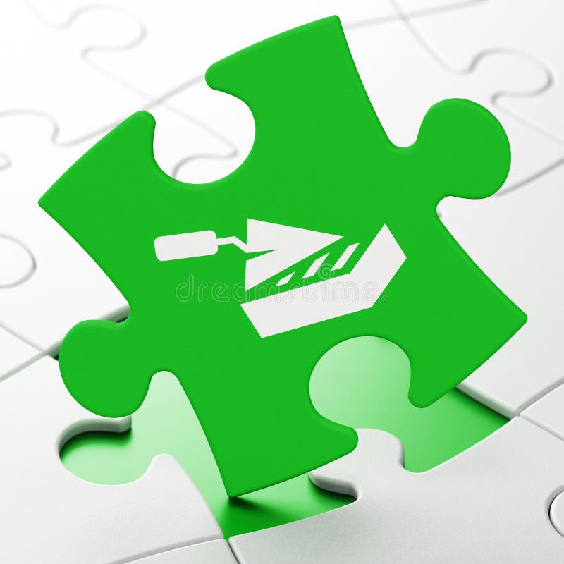 Constructing Concept: Brick Wall on Puzzle Background Stock ...