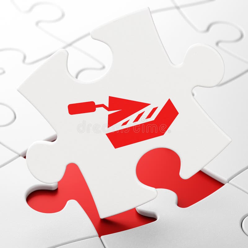 Constructing Concept: Brick Wall on Puzzle Background Stock ...