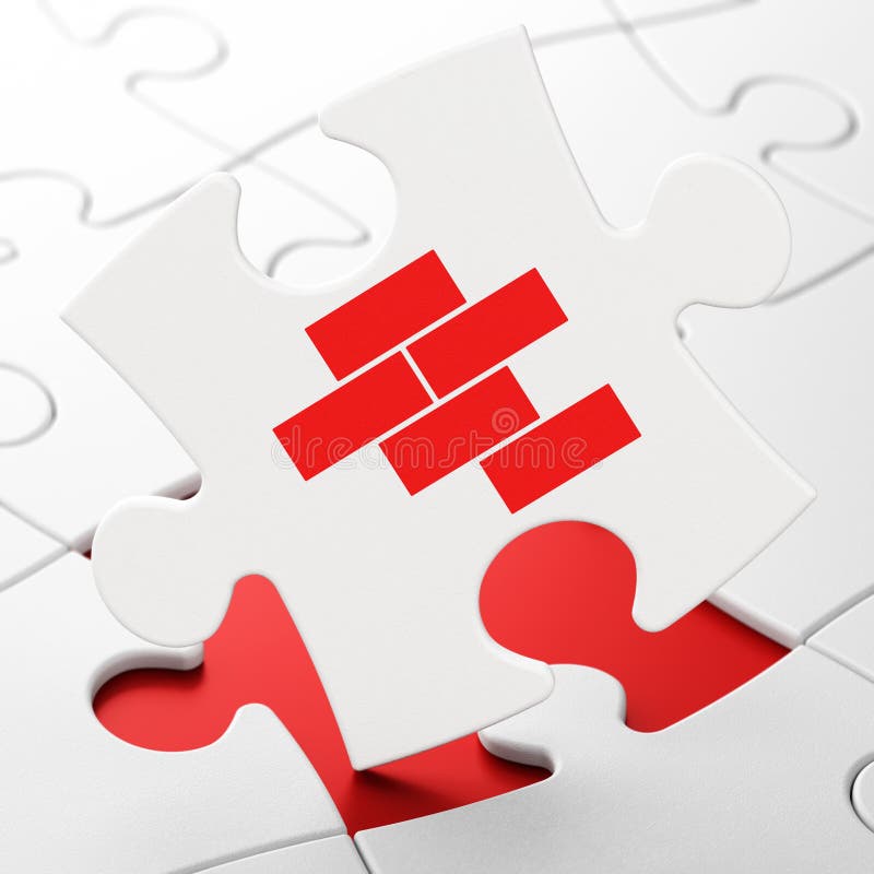 Constructing Concept: Bricks on Puzzle Background Stock Illustration ...