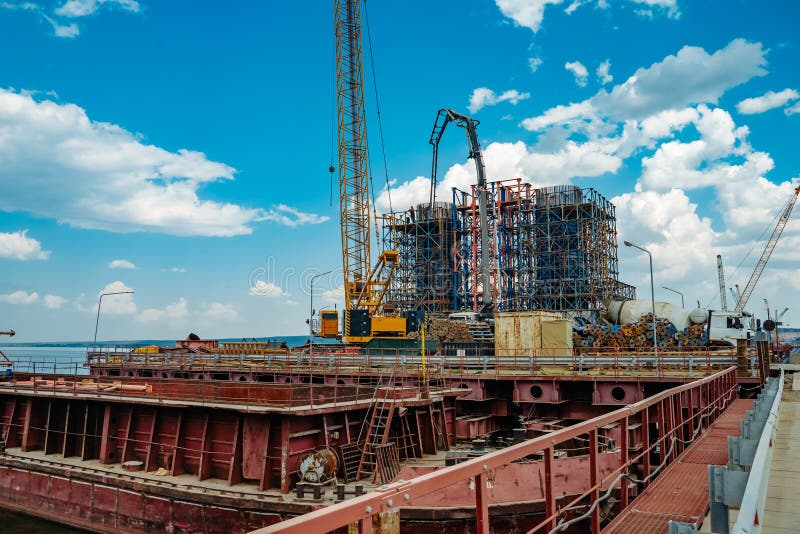 Constructing Concrete Pillars of the Bridge. Stock Photo - Image of ... Constructing Concrete Pillars of the Bridge. Stock Photo - Image of ...