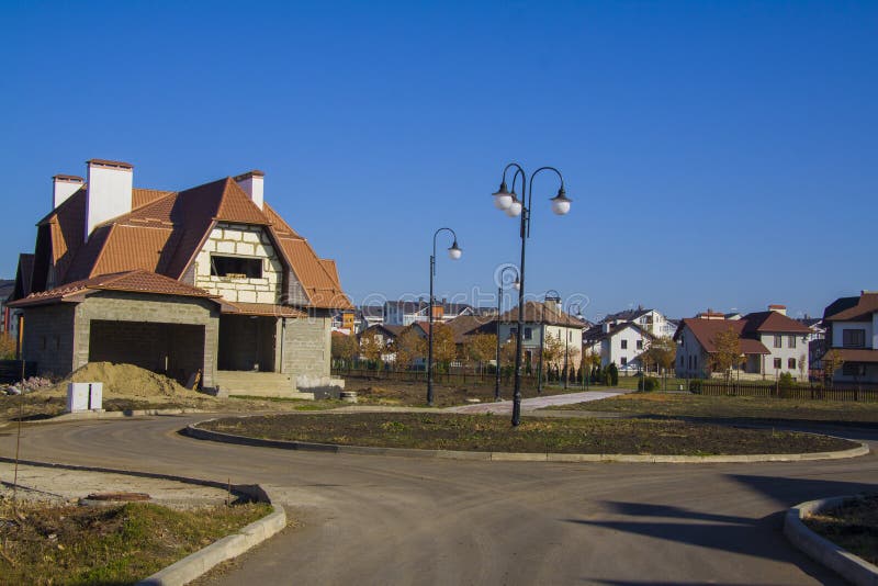 Constructing house stock photo. Image of cloud, brick - 47915798