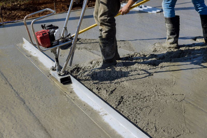 When Constructing a New Driveway, a Machine is Used To Align the Fresh ...