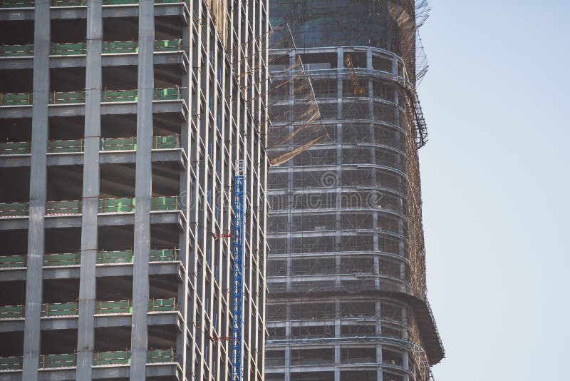 Constructing New High-rise Building Stock Photo - Image of modern ...