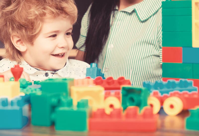 Constructing with Toy Buiding Blocks is Fun Stock Photo - Image of ...