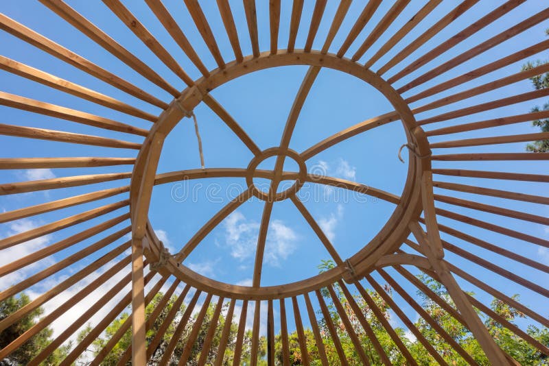 Constructing a Yurt, Called a Ger Stock Image - Image of decorated ...