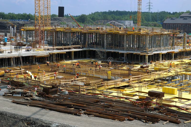 Top View of an Under Construction Building Site. Civil Engineering ...