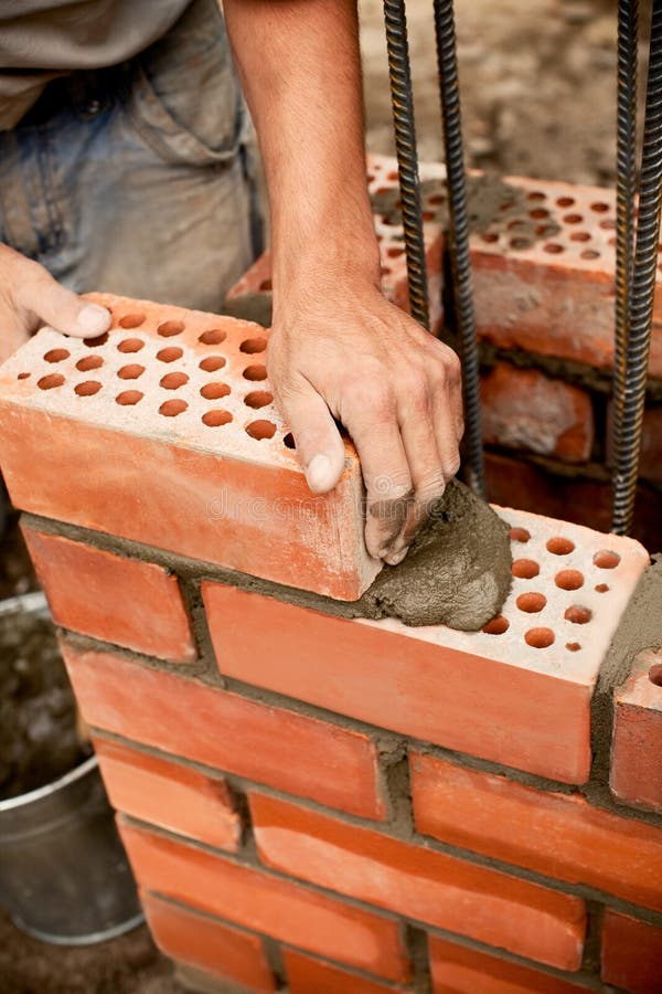 Worker making bricks stock image. Image of clay, frame - 14096011