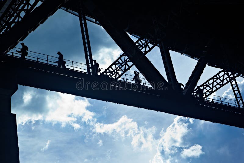 Bridge Construction Stage in the Morning Stock Photo - Image of ...