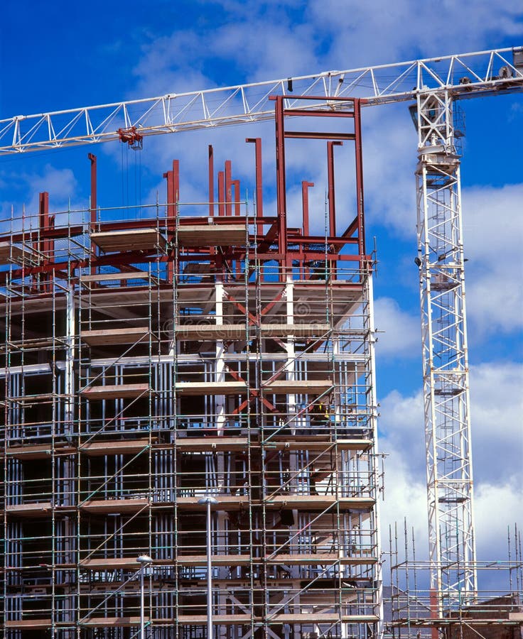 Blue scaffold stock image. Image of line, construction - 4842747