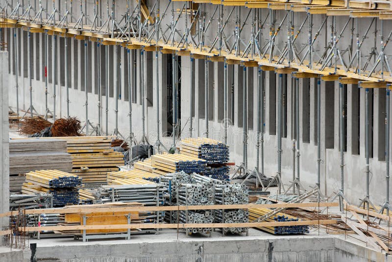 Construction Site with Materials Stock Image - Image of materials ...