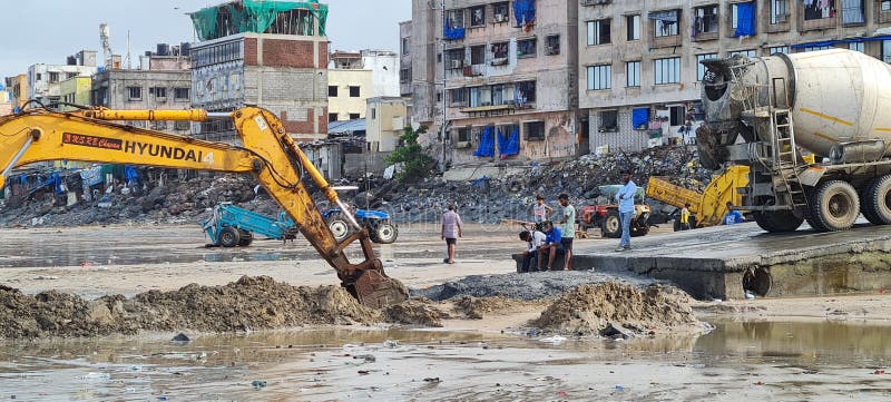 Construction Activity on the Beach Causing Pollution Editorial Stock ...