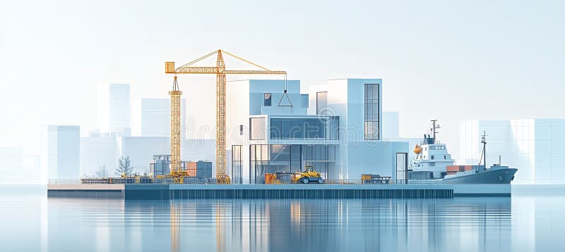 Construction Activity on a Floating Platform in an Urban Waterfront ...