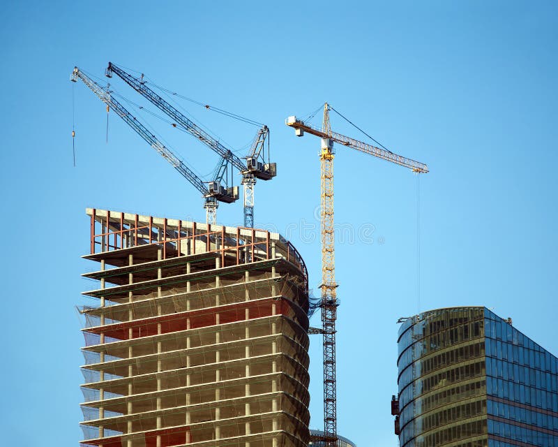 Construction Activity in Process Stock Image - Image of hoist, hoisting ...