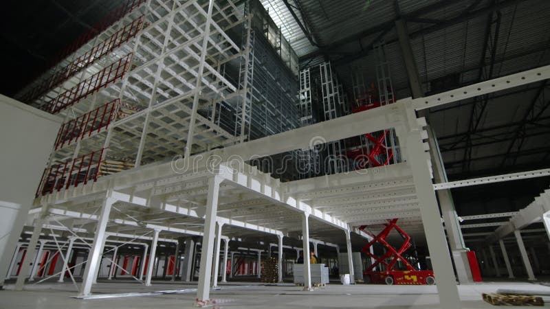 Construction of Additional Racks for Product Storage Stock Video ...