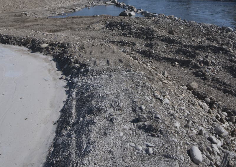 Construction Aggregate in River Regulation Stock Image - Image of ...