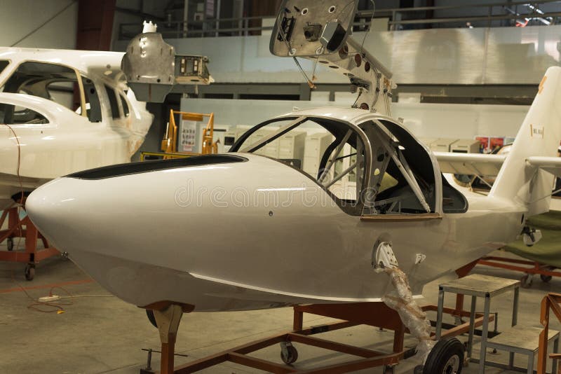 The Construction of Aircraft in the Factory. Stock Photo - Image of ...