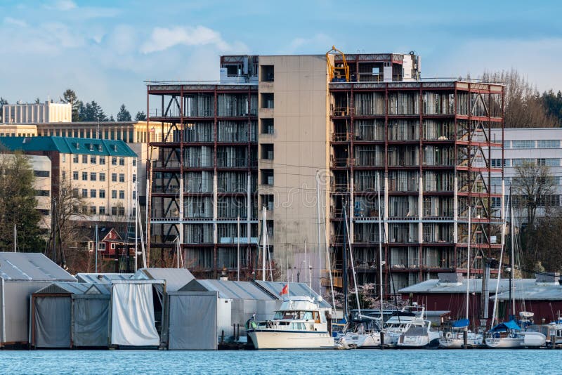 Construction Along the Waterfront Stock Photo - Image of building ...