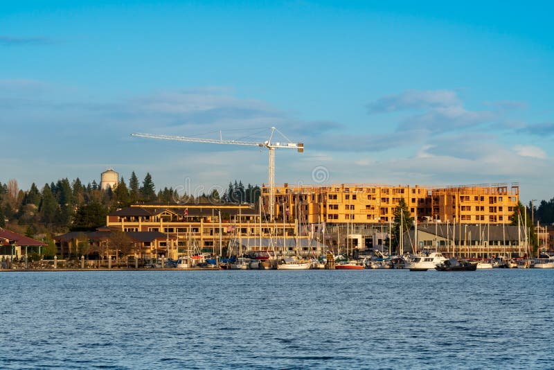 Construction Along the Waterfront Stock Image - Image of building ...