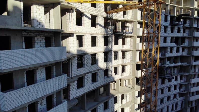 Construction of an Apartment Building. Shots from the Air Stock Footage ...