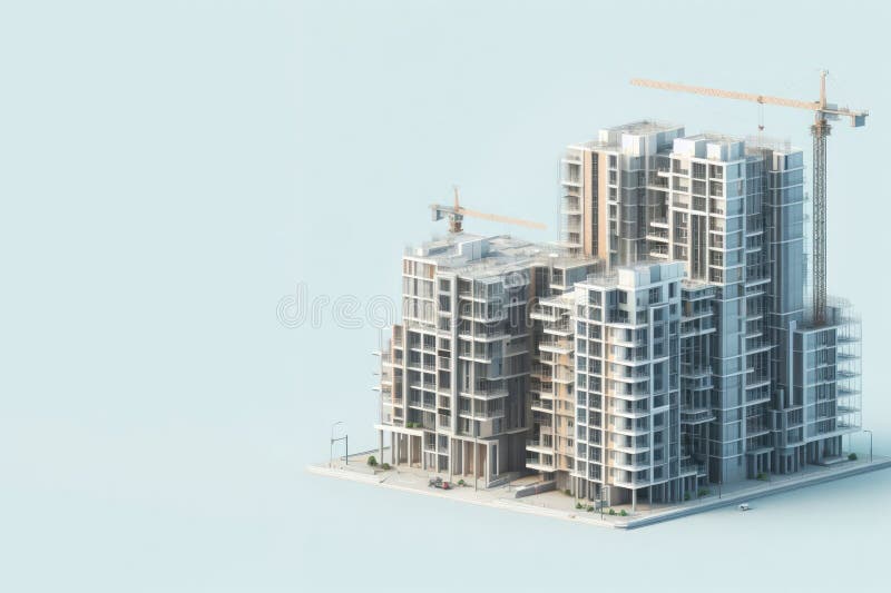 Construction of an Apartment Building. Space for Text. Stock ...