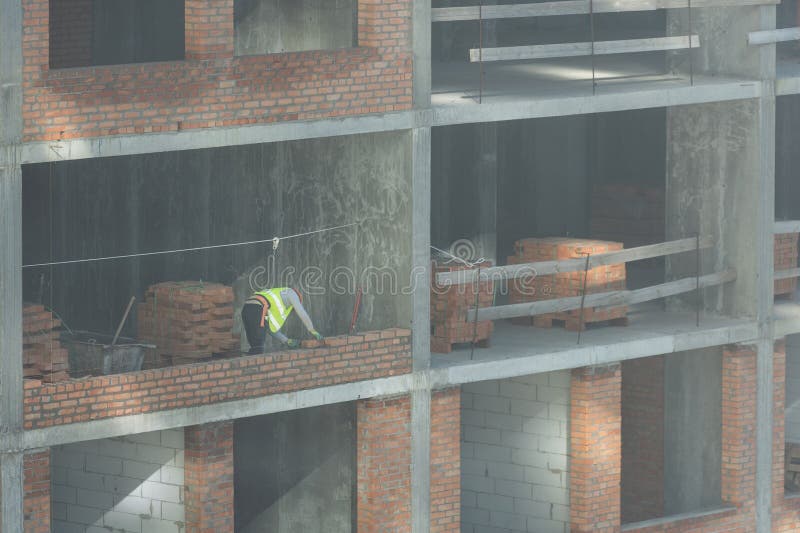 Construction of Apartment Buildings, Dense Urban Development. the ...