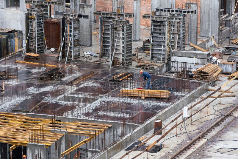 Construction of Apartment Buildings, Dense Urban Development. the ...