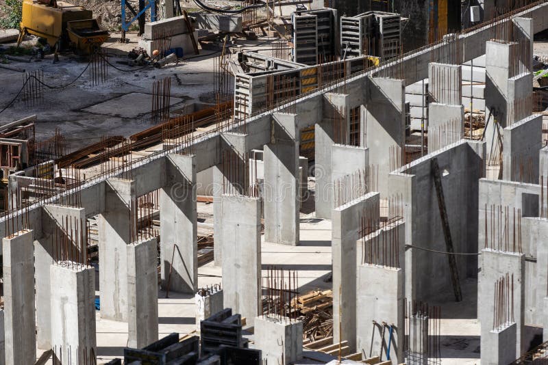 Construction of Apartment Buildings, Dense Urban Development. the ...