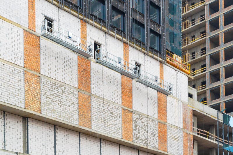 Construction of an Apartment Building Made of Bricks Stock Image ...