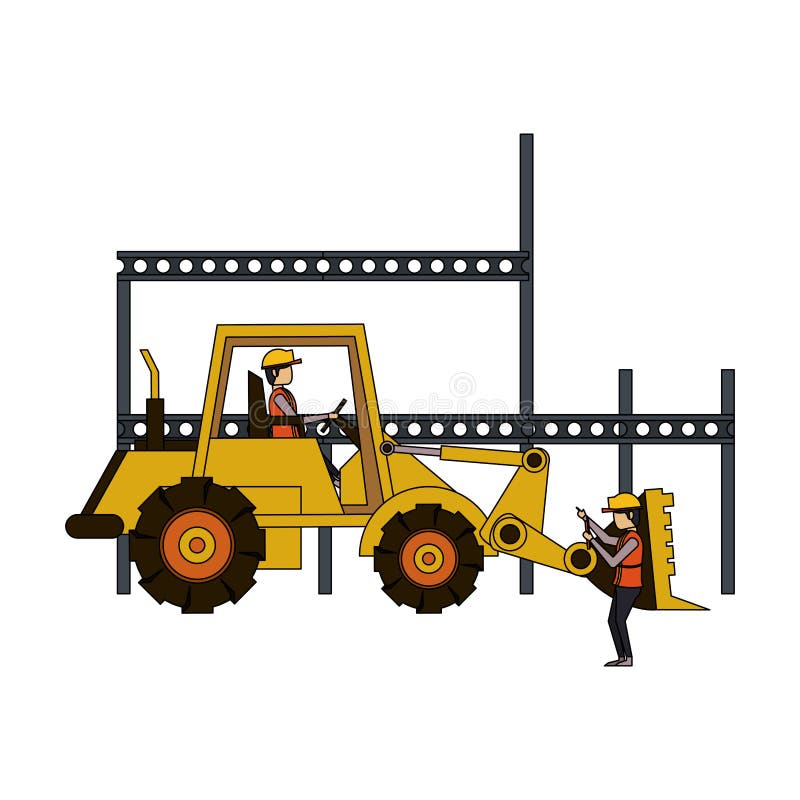 Construction Architectural Engineering Work Cartoon Stock Vector ...