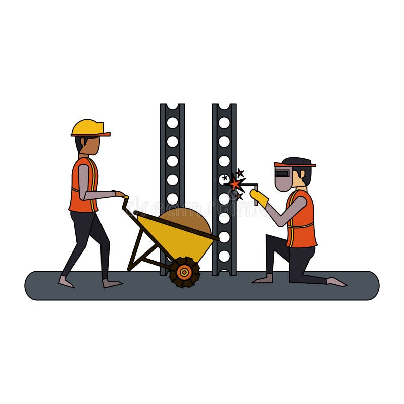 Construction Architectural Engineering Work Cartoon Stock Vector ...