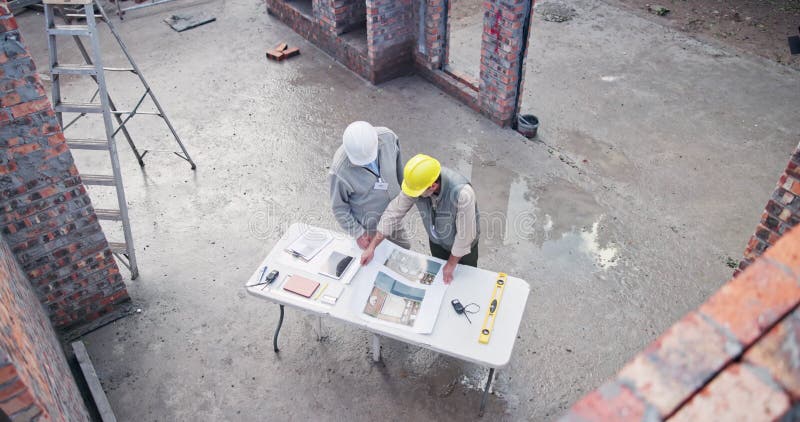 Construction, Architecture Blueprint and Men with Engineer, Development ...