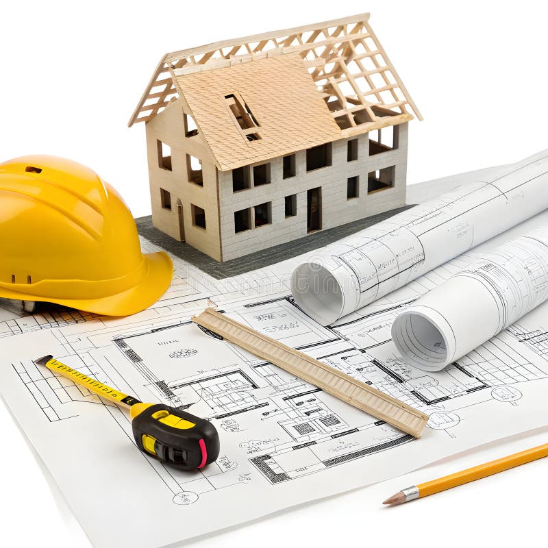 Construction Architecture Building Development Isolated on White ...